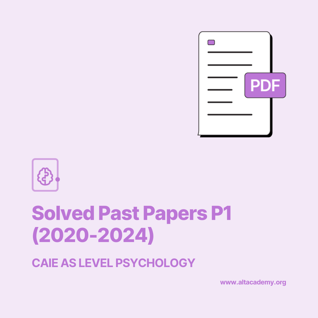 Psychology AS Solved Past Paper (pdfs) - Alt Academy