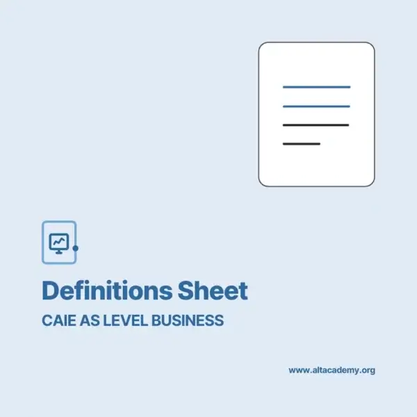 Business Definitions Sheet AS - Alt Academy